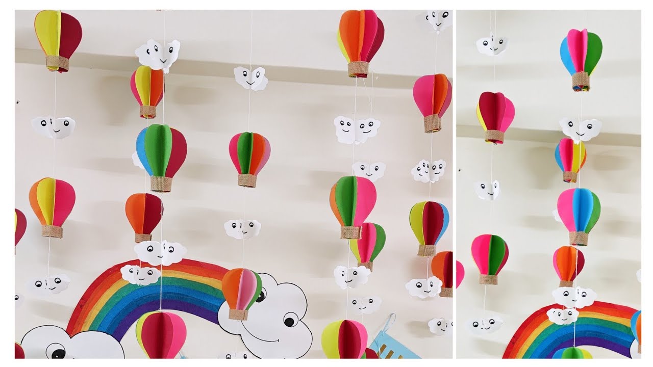3D Paper Hot Air balloon Craft | DIY Paper Hot Air balloon | How to ...