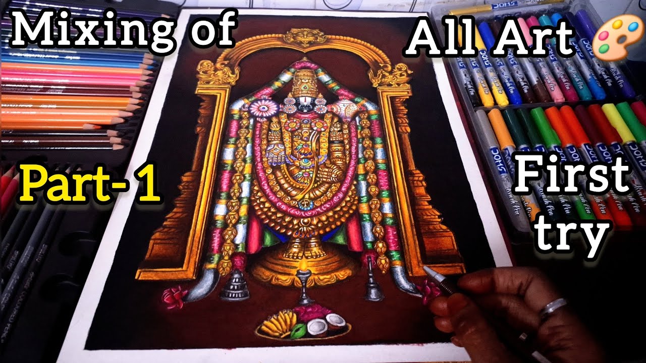 Perumal Drawing Easy (Part-1) | No one tried this !!!! 😎(Mixing of all ...