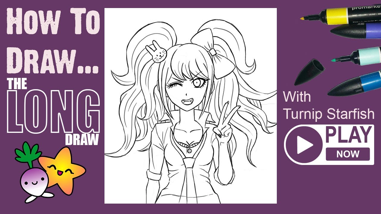 HOW TO DRAW Junko Enoshima from Danganronpa with Turnip Starfish - The ...