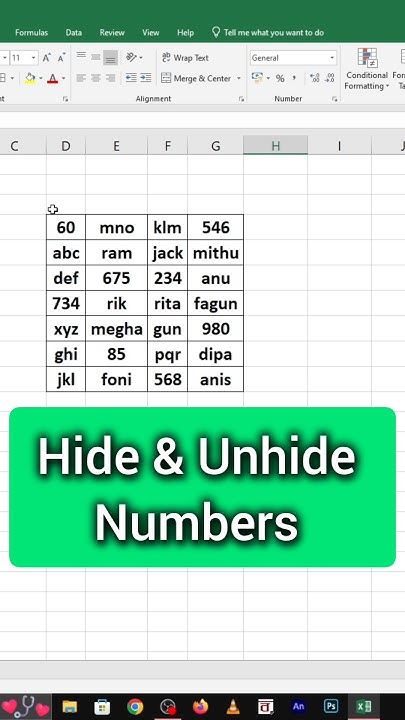 Hide and Unhide Numbers in Excel #excel #exceltech #excelhacks #shorts #ytshorts - YouTube