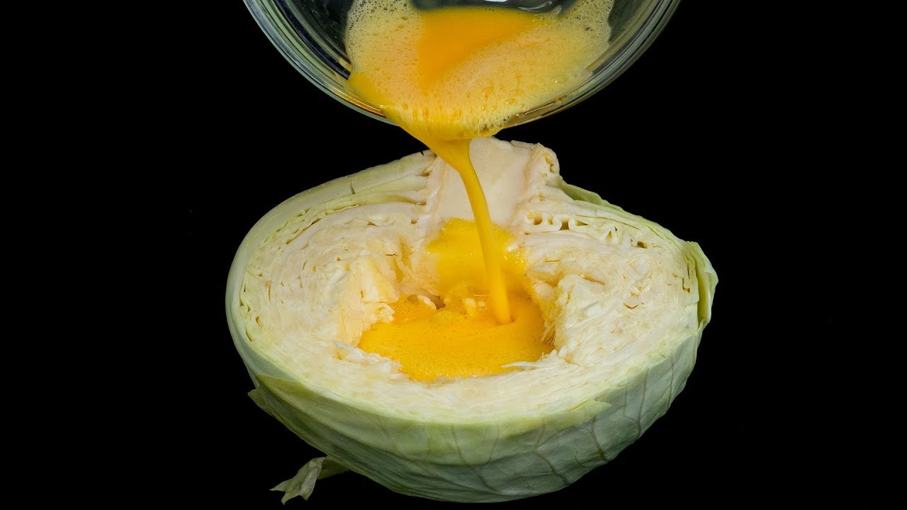He batido los huevos y los he mezclado con el repollo, sencillo y ...