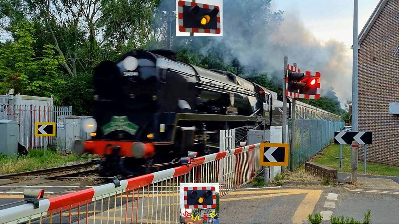 (Ft. 34046 'Braunton' on 'The Sunset Steam Express') Chilworth Level ...