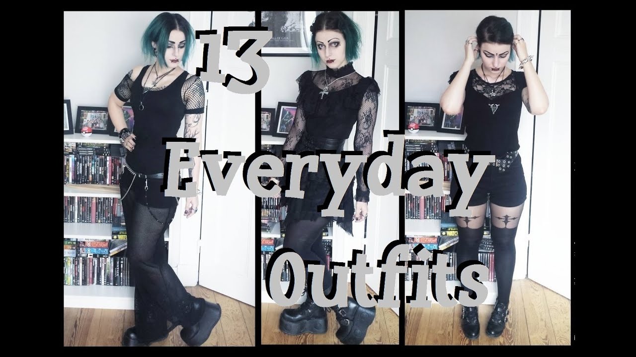Everyday Goth Outfits #08 | lilachris - YouTube