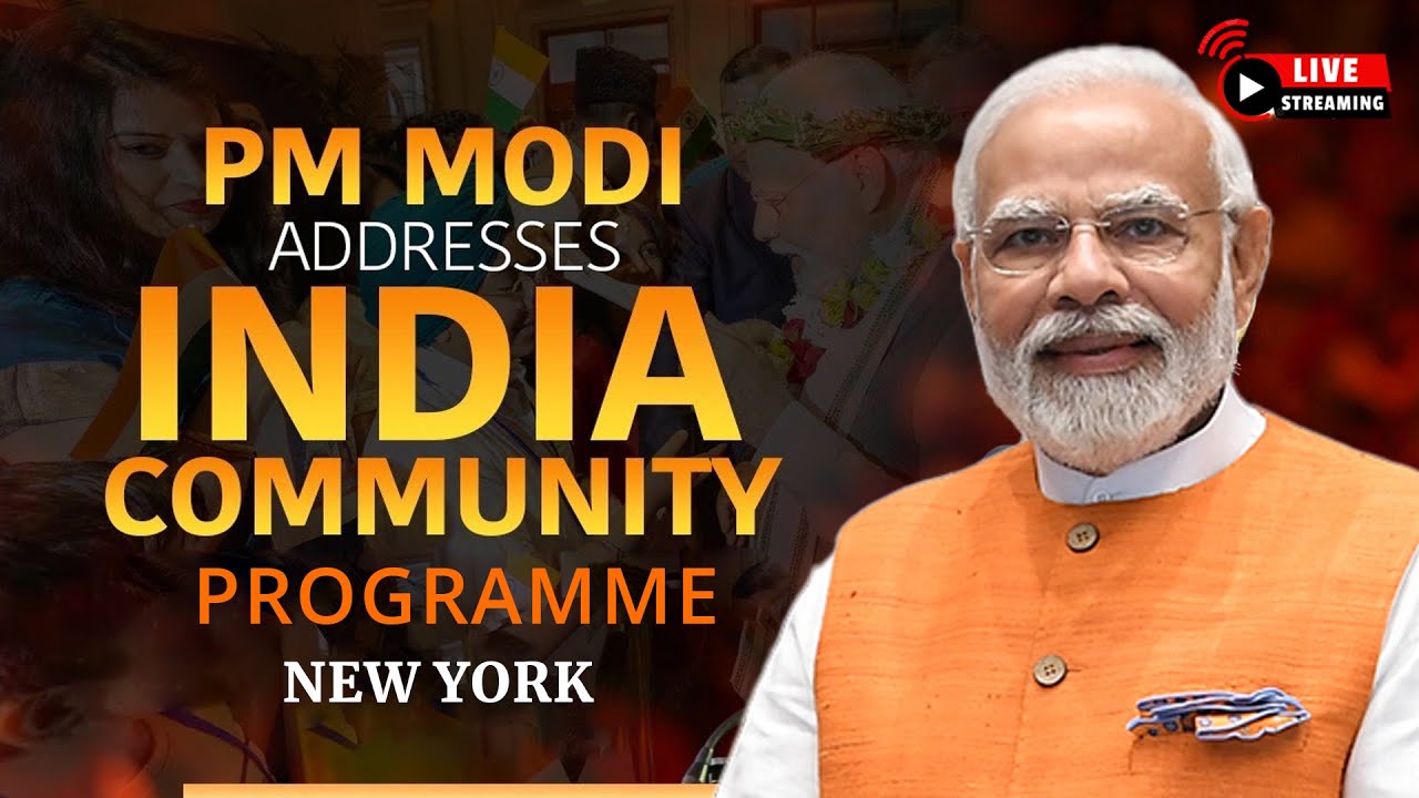 LIVE: PM Modi attends a community programme in New York - YouTube