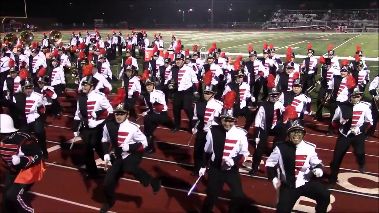 DeKalb High School Marching Barbs 10-28-2016 Halftime Routine - YouTube