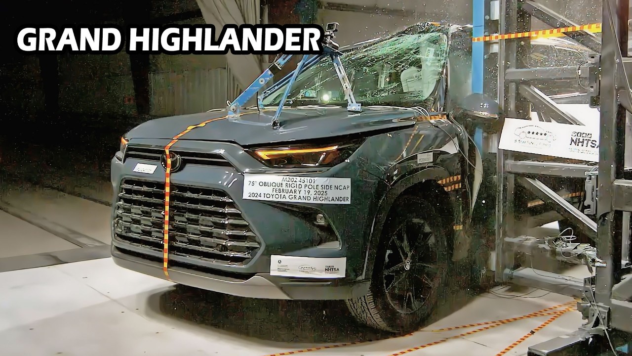 2025 Toyota GRAND HIGHLANDER - side crash test nhtsa - YouTube