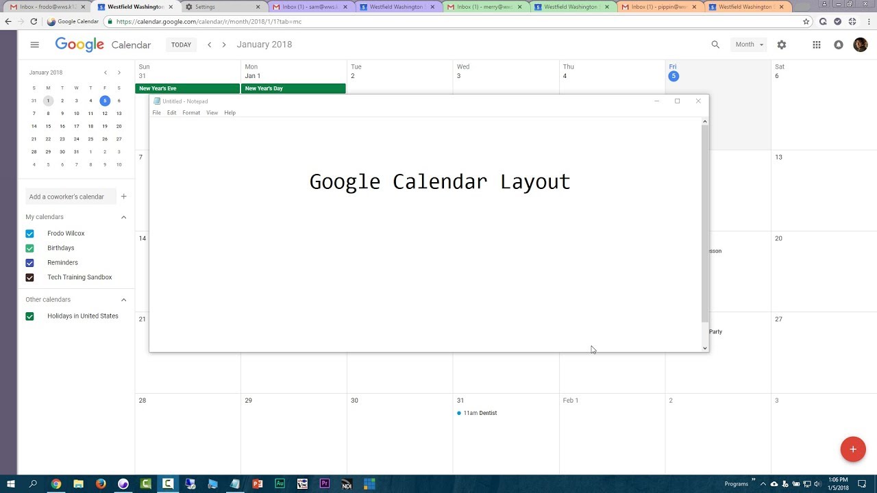 Google Calendar Layout - YouTube