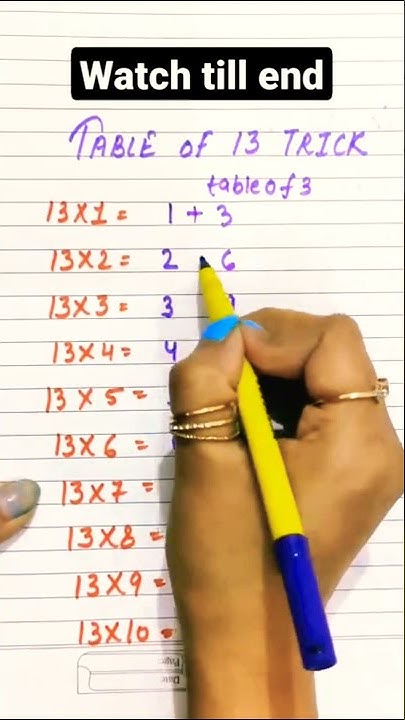 13 table Trick | Easy and fast way to learn | Math Tips and Tricks | #shorts #table_of_13 #Trick ...