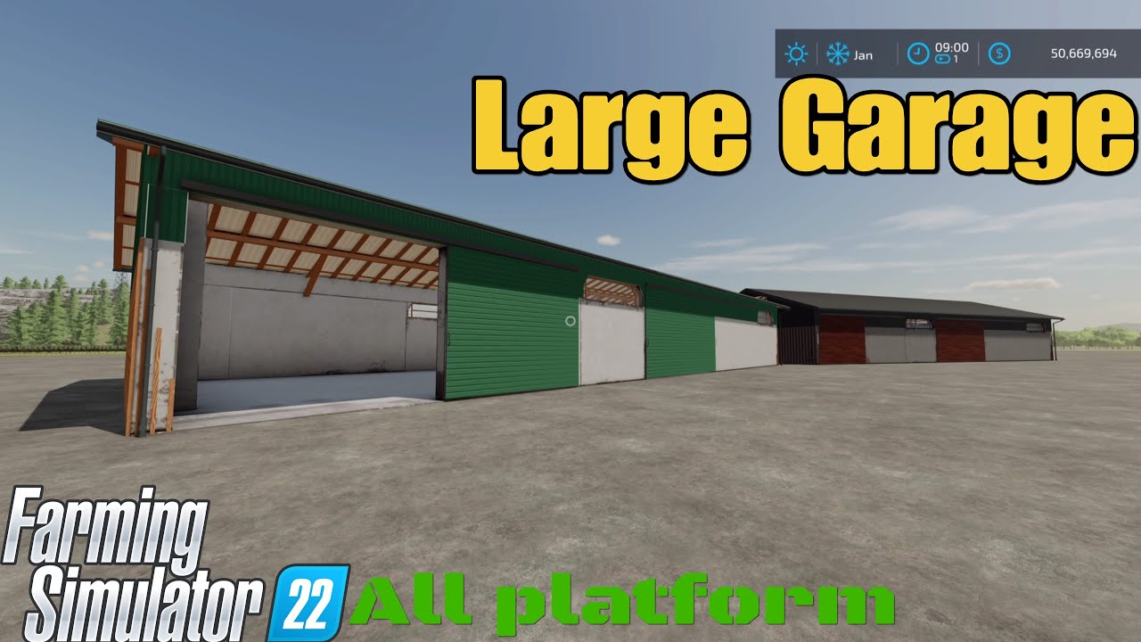 Large Garage / mod for all platforms on FS22 - YouTube