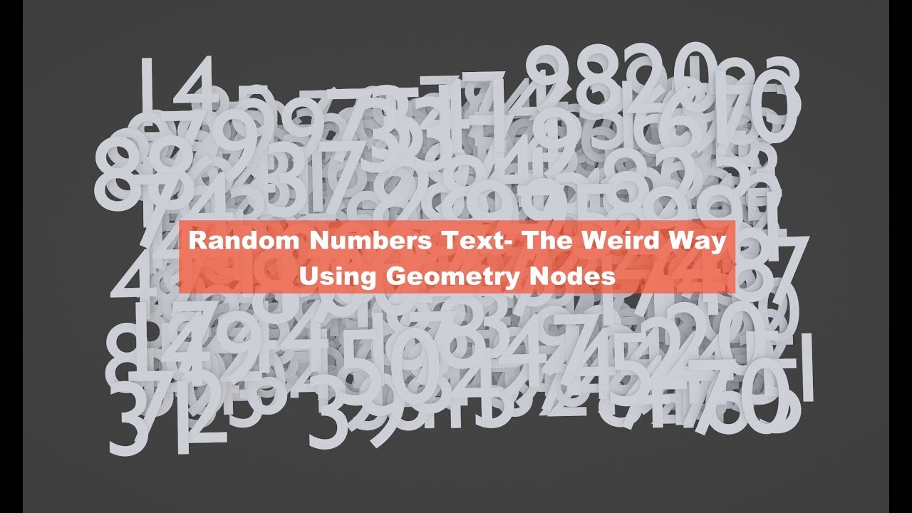 Livenoding Random Numbers The Weird Way Using Geometry Nodes Youtube
