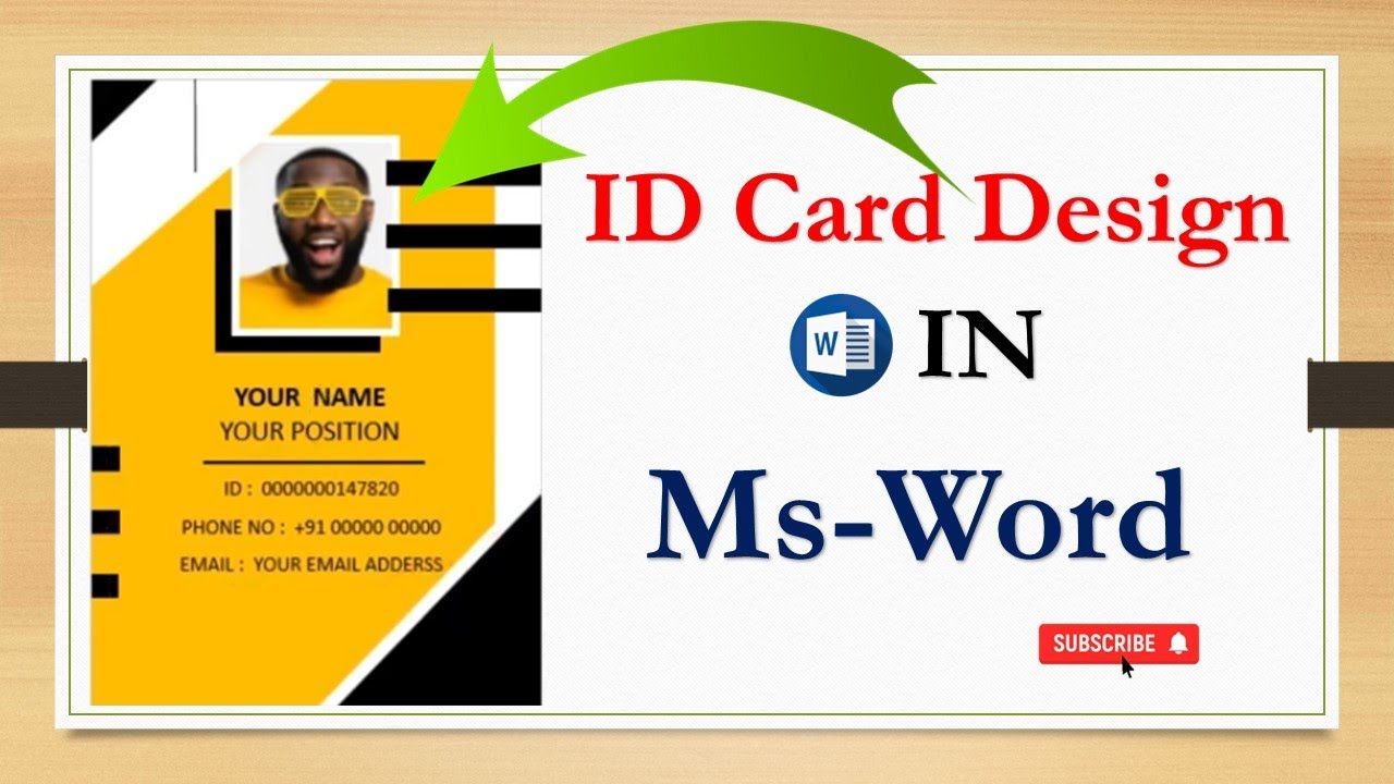 How to make ID card in Microsoft Word | MS Word me ID card design kaise ...