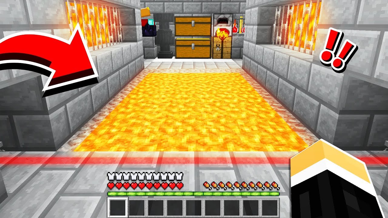 Raiding a SECRET Minecraft Base.. rigged with redstone traps - YouTube