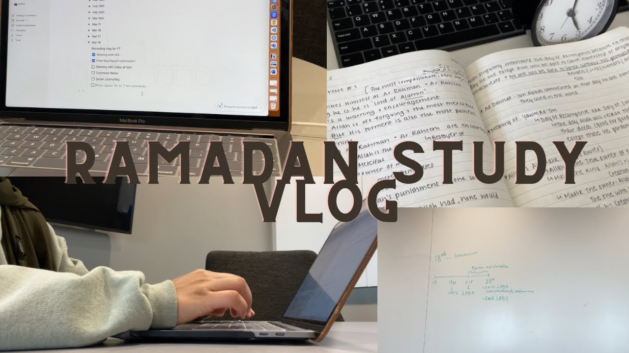 Productive Ramadan Study Vlog | Meetings, Quran Journalling, Gym ...