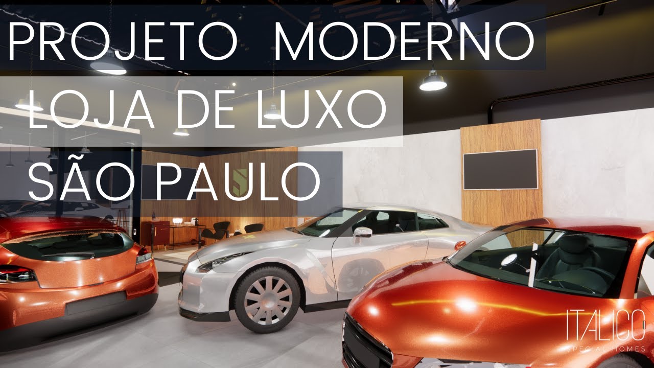 Projeto de arquitetura Fachada Moderna, e interiores de Loja de Carros ...