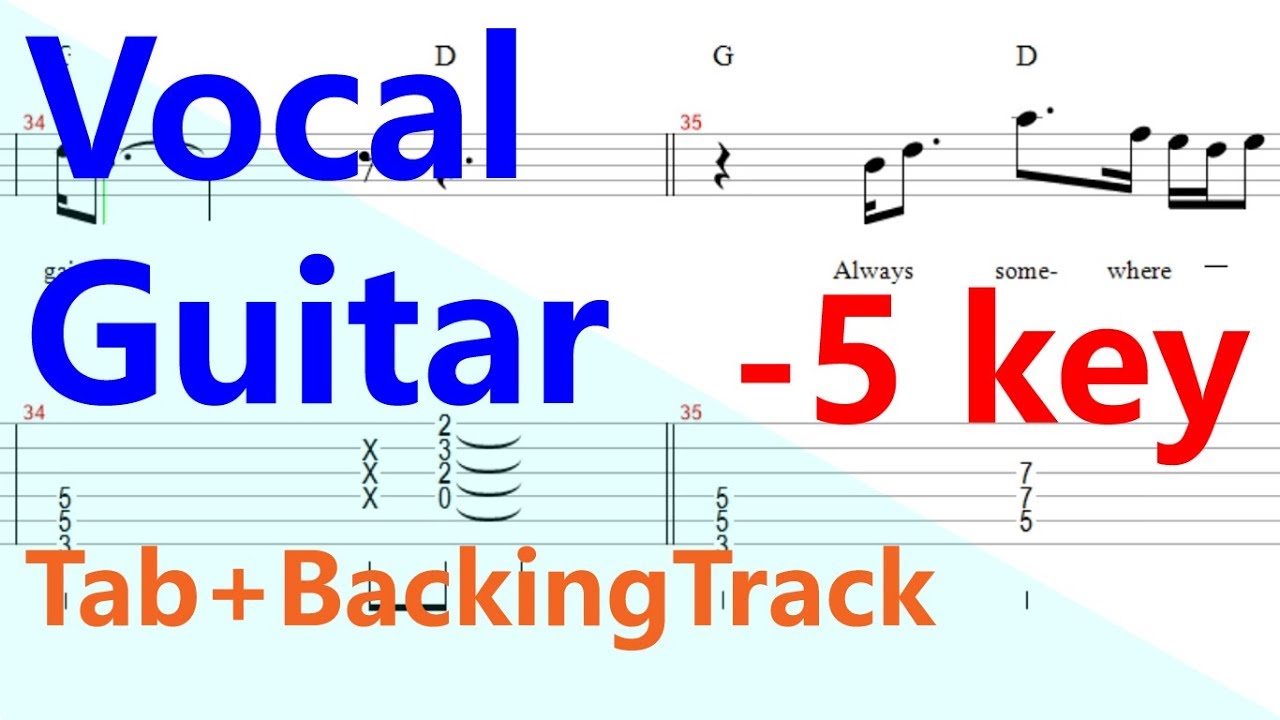 Scorpions - Always Somewhere Vocal Guitar Tab+BackingTrack [G key ...
