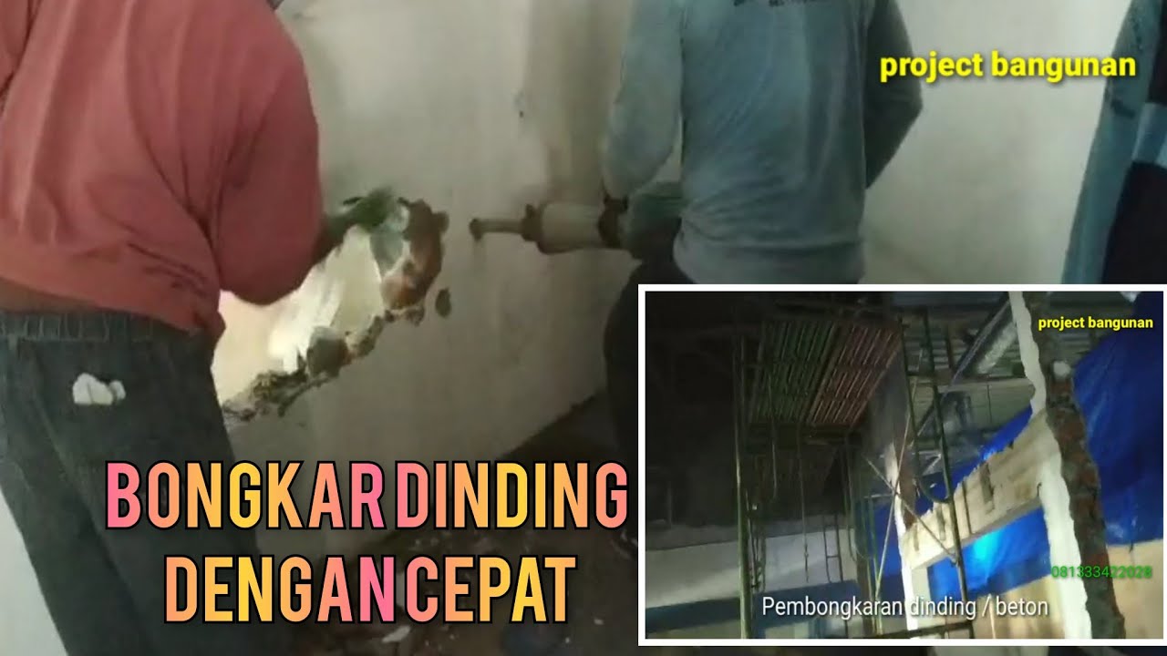 cara cepat bongkar dinding | bongkar cor beton ‼️ - YouTube