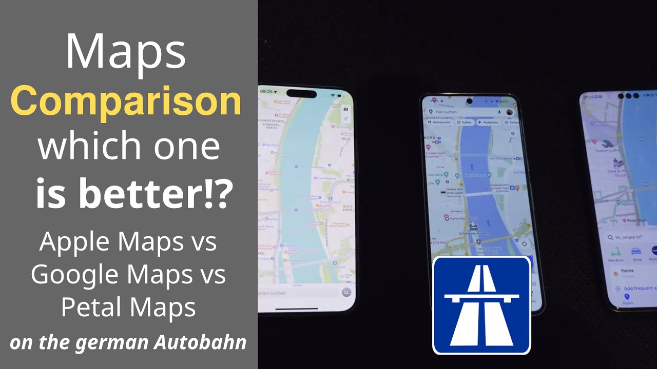Apple Maps vs Google Maps vs Petal Maps on the german Autobahn - Experience Report - YouTube