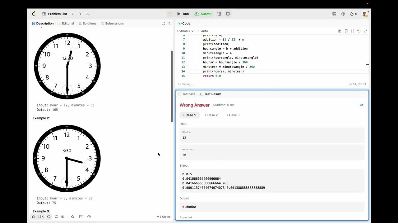 Angle Between Hands of a Clock - YouTube