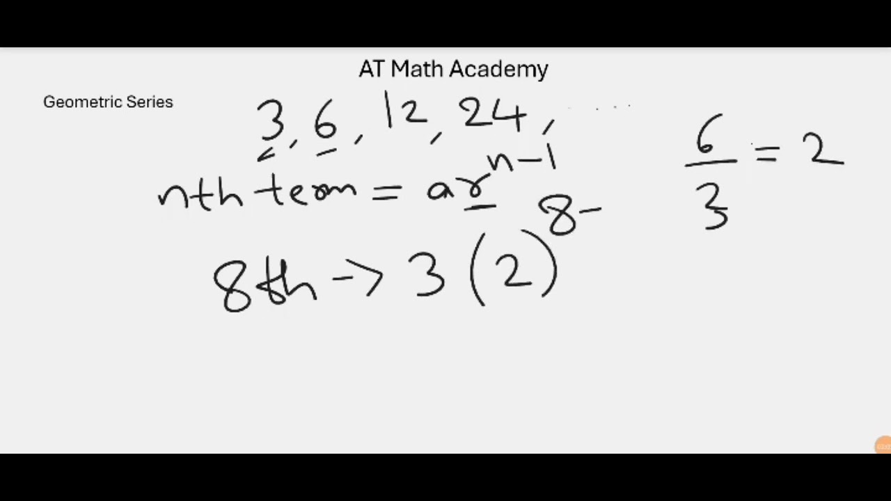 Algebra2: Geometric Series nth term finding - YouTube