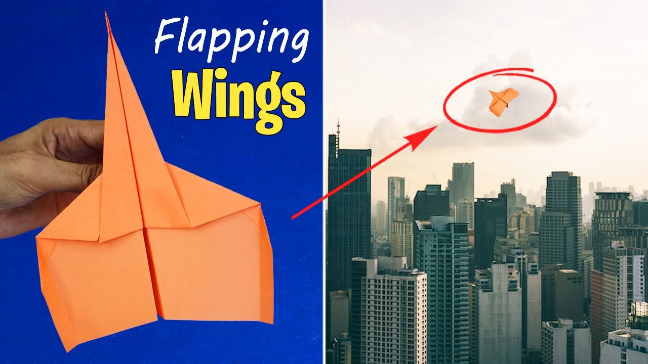 Wing Flapping Paper Airplane Fighter Jet - How to Make a Origami Paper ...
