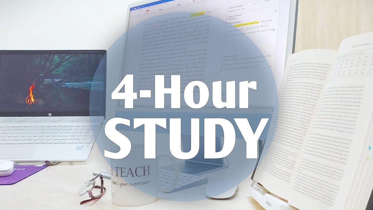 4-Hour Study With Me | 📚+⛺+⛈️| Pomodoro 50/10 - YouTube