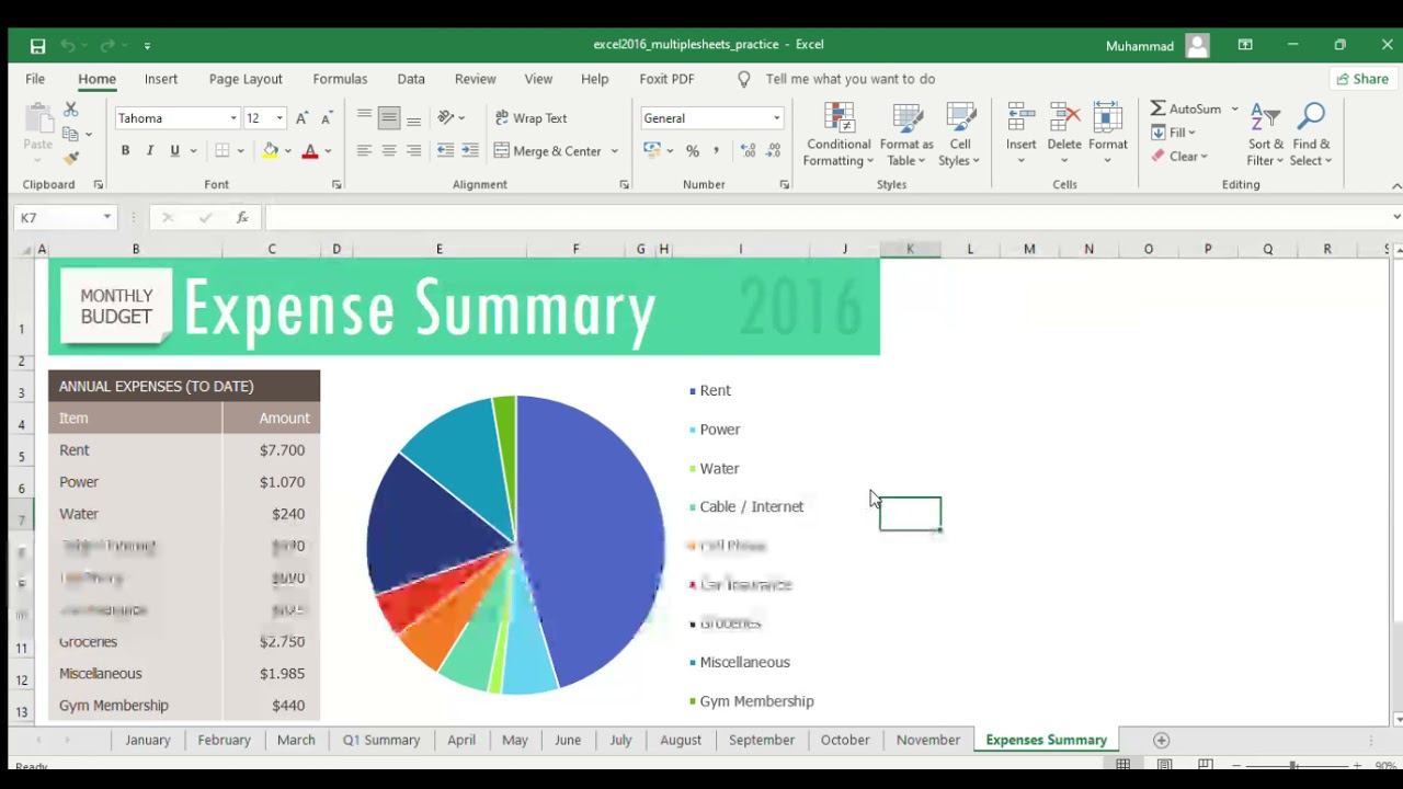 working-with-multiple-worksheets-excel-2016-youtube