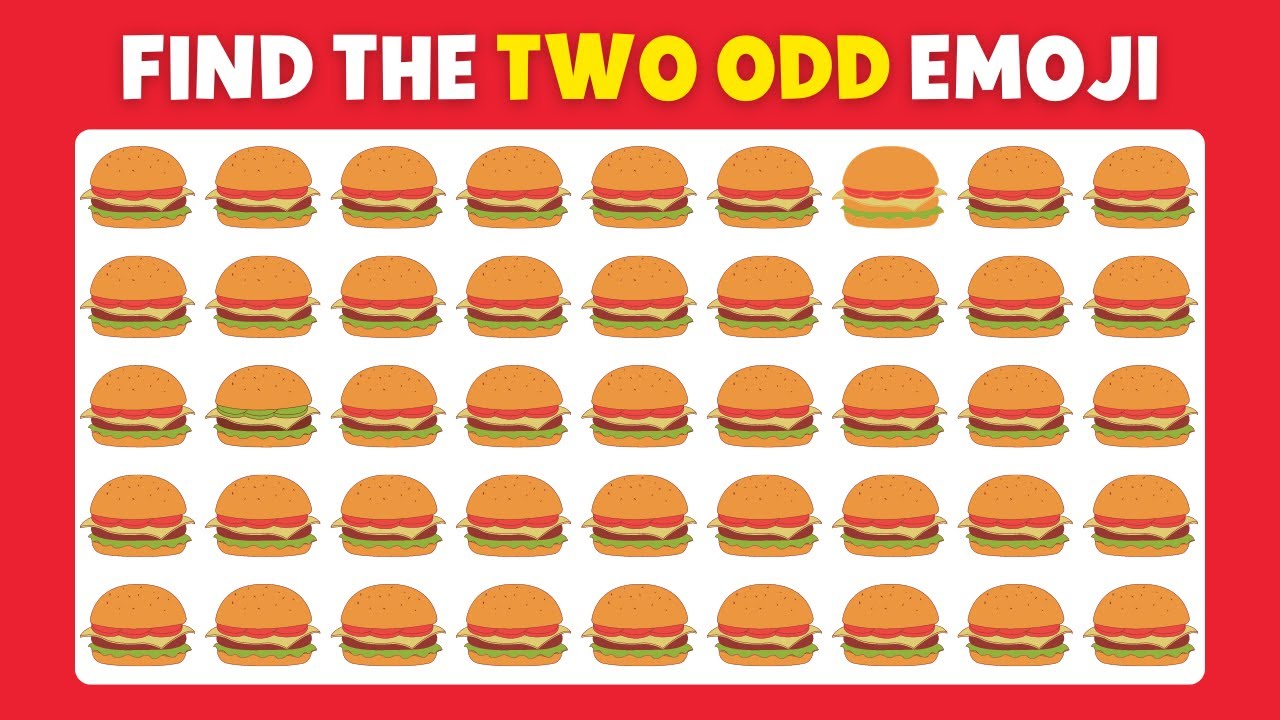 🍔 Spot the Two Odd Fast Food Emojis! | Find The Odd Emoji Fast Food ...