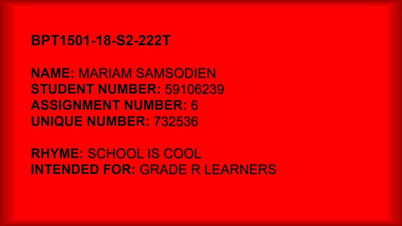 BPT1501 assignment 6 - YouTube