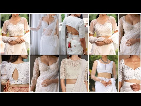 Latest White Blouse Designs For White Saree 2025 |🤍White Saree Blouse Design🤍White Net Blouse Design