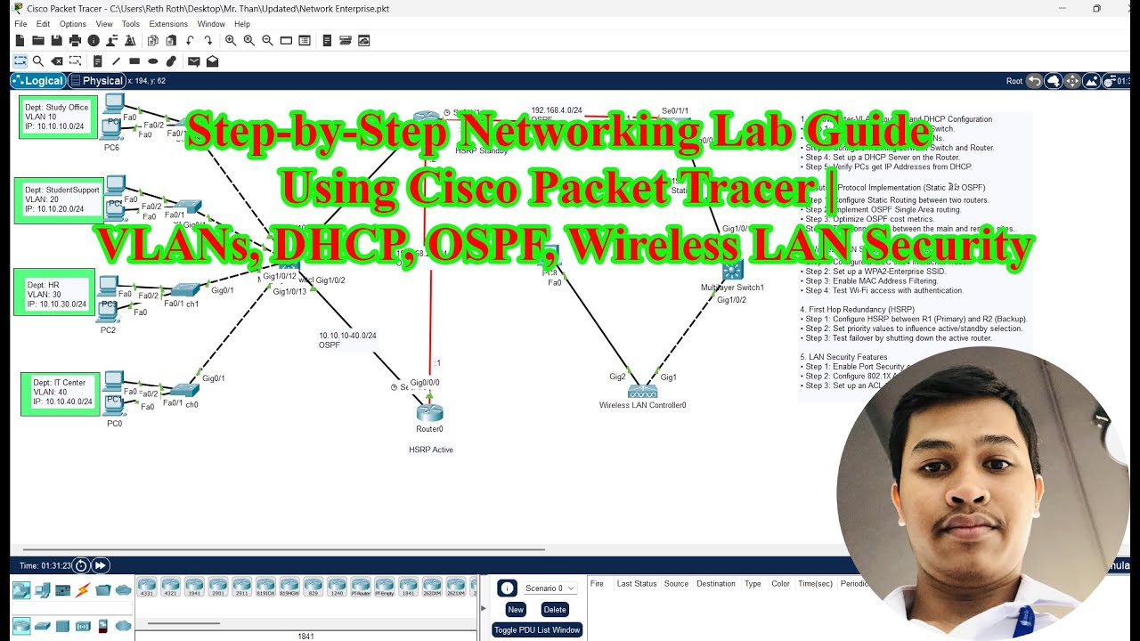 Part 1 Step By Step Networking Lab Guide Using Cisco Packet Tracer Vlans Ospf Wireless Lan