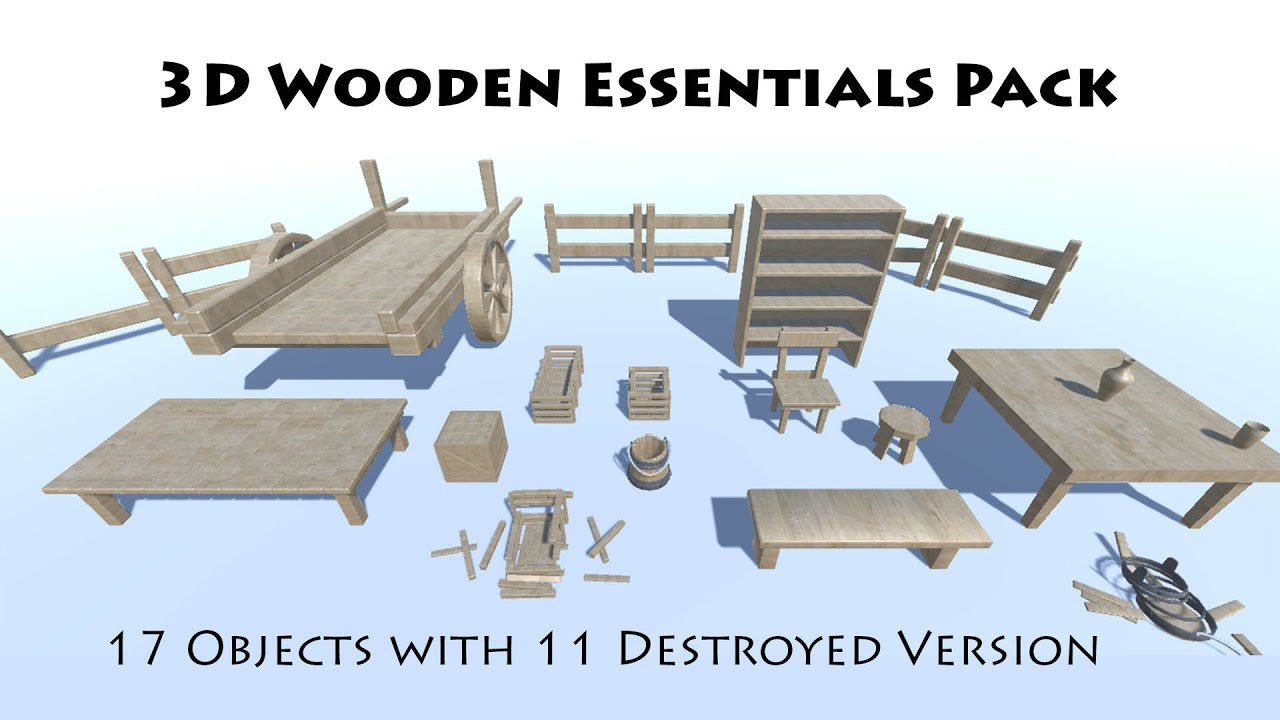 3D Wooden Essentials Pack - Unity Asset - YouTube