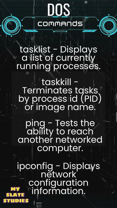DOS Commands You Should Know| MySlateStudies |MS-DOS All Commands ...