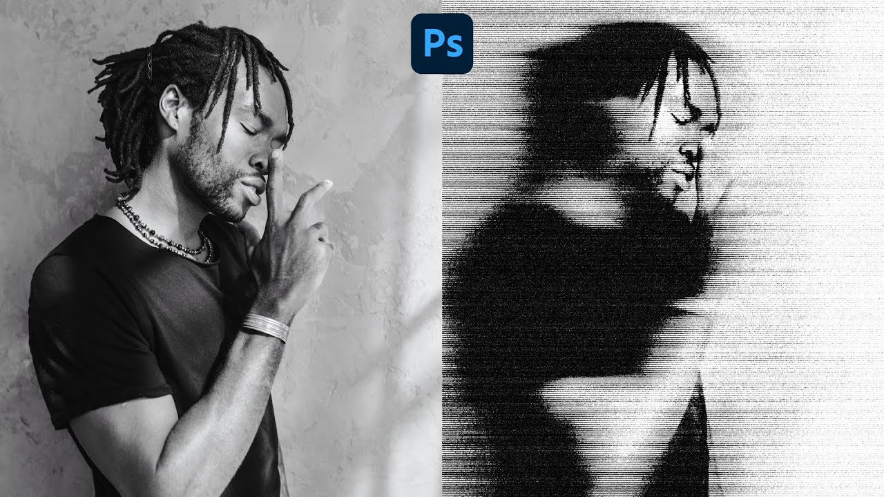 Easy PRINTED SCAN LINES Effect | Photoshop Tutorial - YouTube