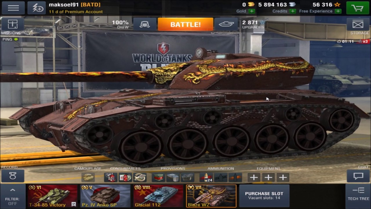 Worlad of tanks Blitz the Blaze WZ - YouTube
