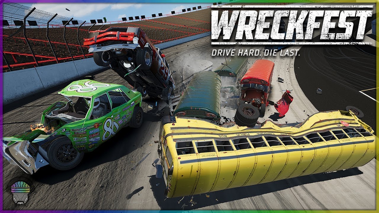 BATTLE AT BRISTOL! (Busses, Harvesters, Supervans, NASCAR) | Wreckfest ...