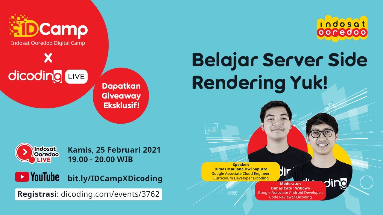 IDCamp X Dicoding LIVE: Belajar Server Side Rendering Yuk! - YouTube