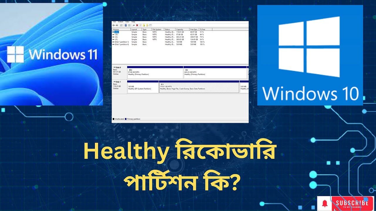 what is healthy recovery partition in Hard disk হেলদি রিকভারি কি? - YouTube