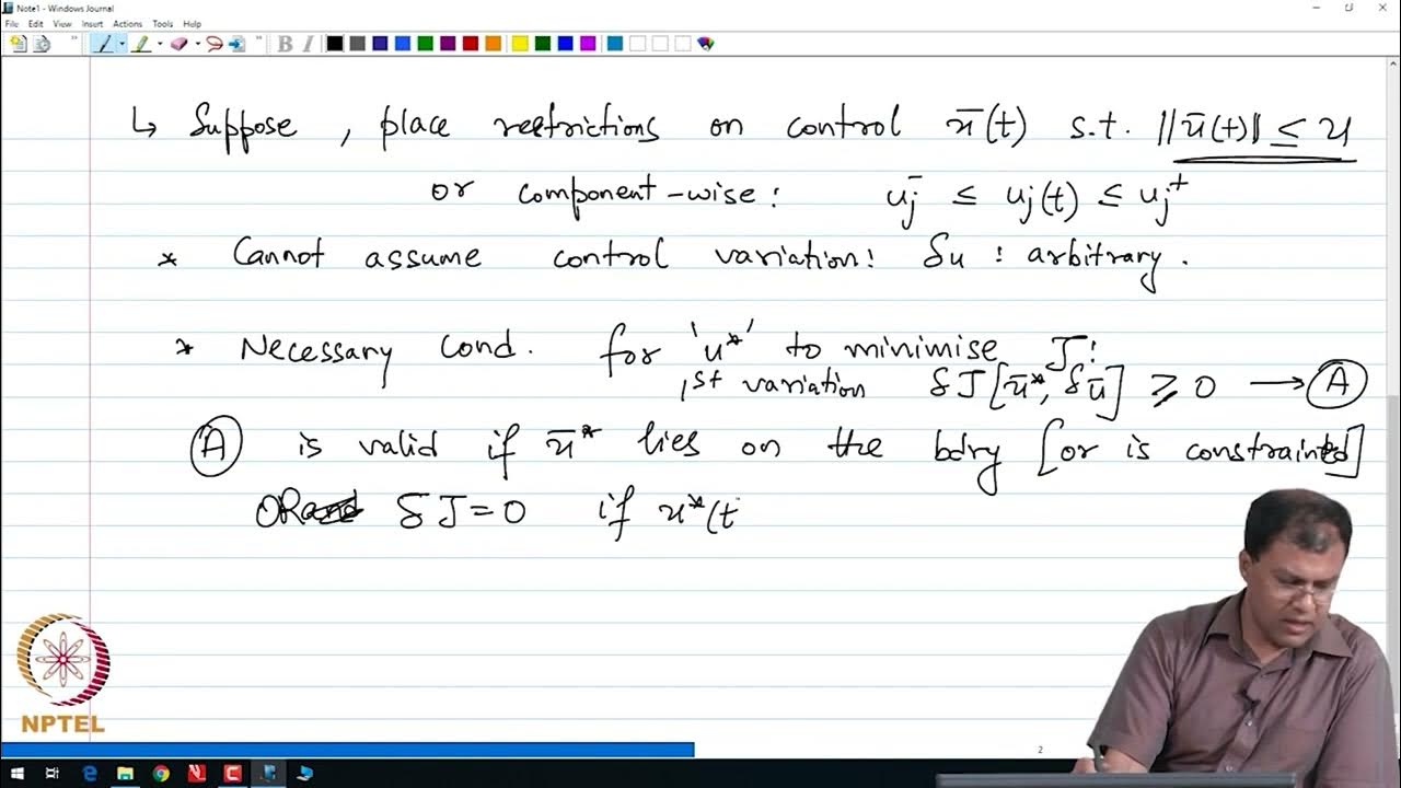 Constrained Optimization in Optimal Control Theory - Part 04 #swayamprabha #CH38SP - YouTube