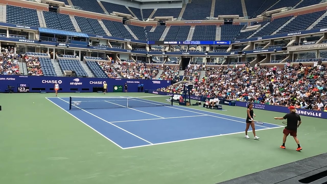 Emma Raducanu & Elena Rybakina - US Open Practice Aug 27, 2022 (Ashe ...