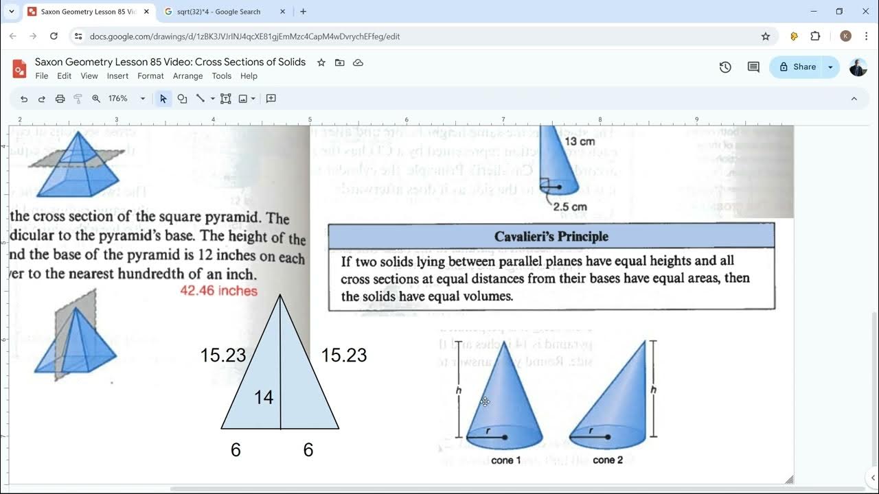 Saxon Geometry Lesson 85 Video: Cross Sections of Solids - YouTube