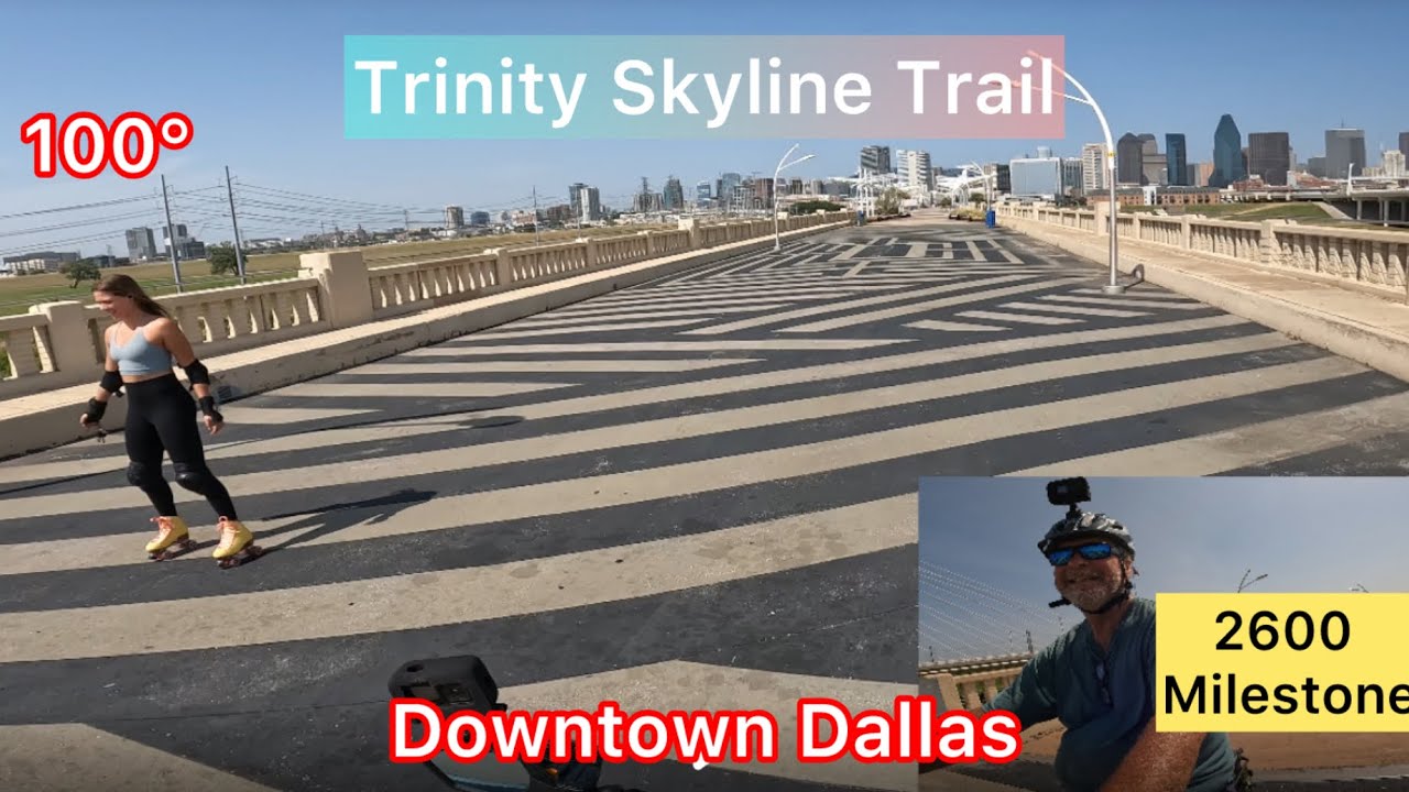 E Biking in Downtown Dallas on The Trinity Skyline Trail- July 16, 2024 - YouTube