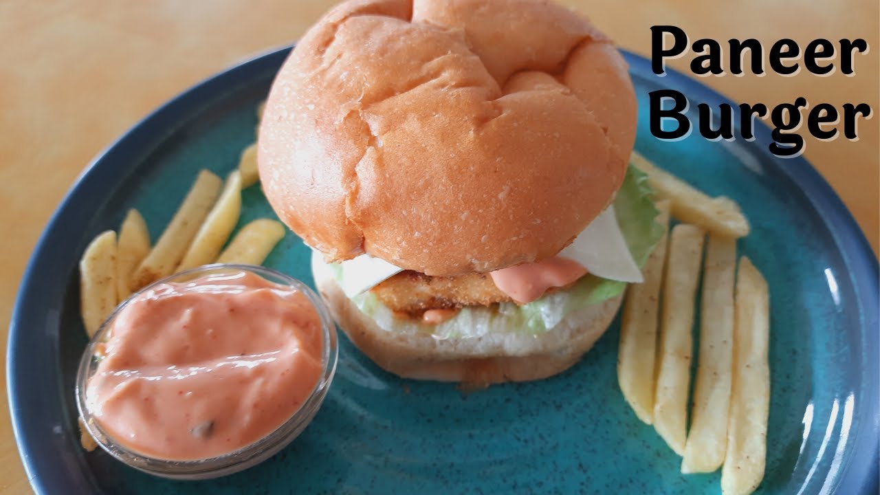 Paneer Burger Recipe | How to Make Easy Paneer Burger | Veg Paneer ...