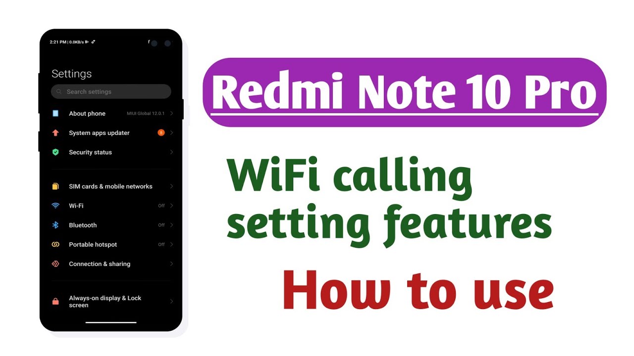 Redmi Note 10 Pro, WiFi Calling setting features How to use - YouTube