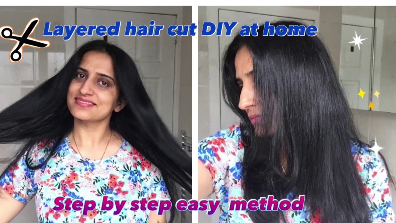 DIY Easiest way to cut your own - step by step layered hair cut at home ...