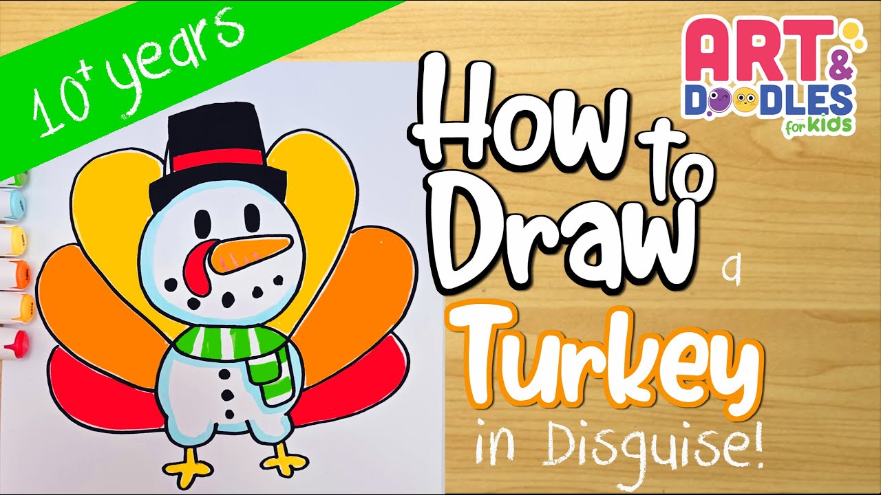 How to draw a TURKEY IN DISGUISE | Art and doodles for kids - YouTube