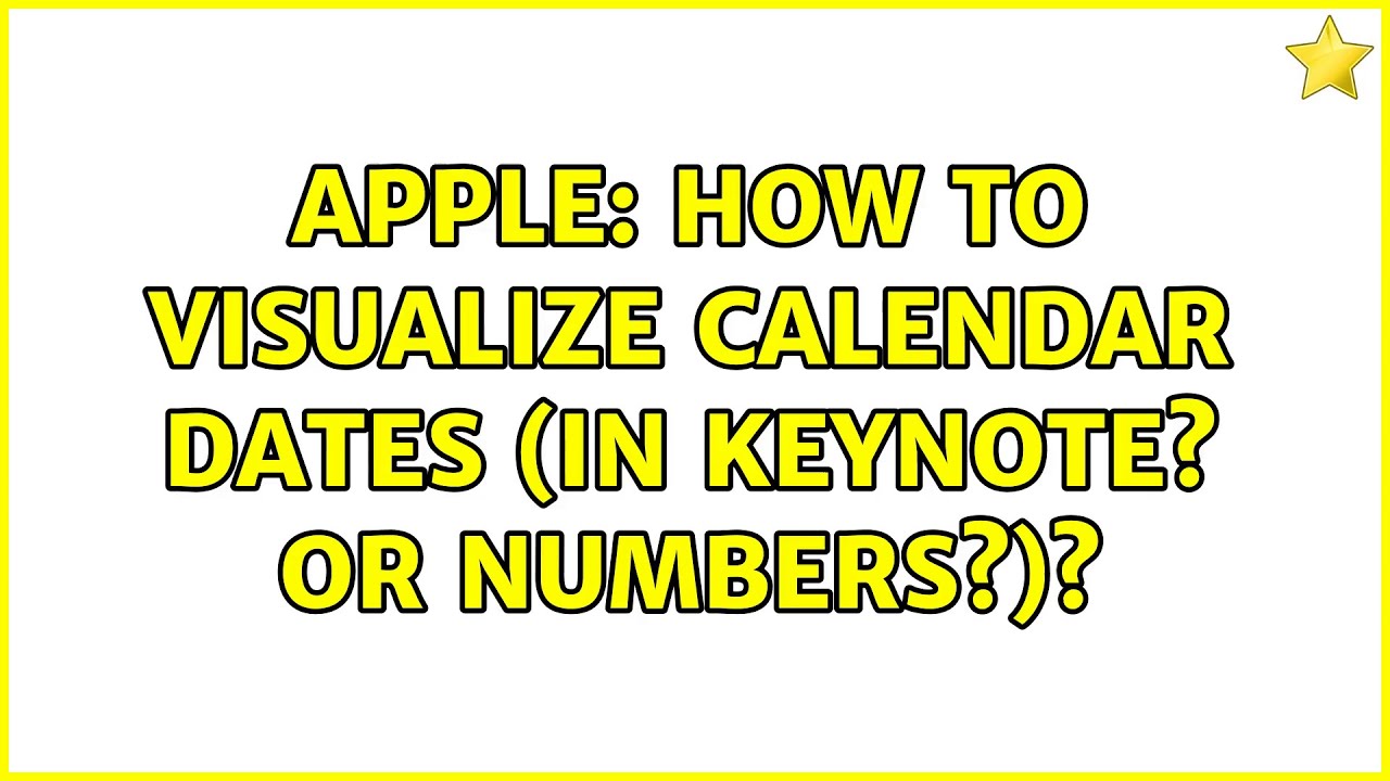 Apple: How to visualize calendar dates (in Keynote? Or Numbers?)? - YouTube