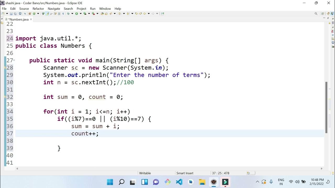 Program to calculate average of all buzz numbers from 1 to n - YouTube