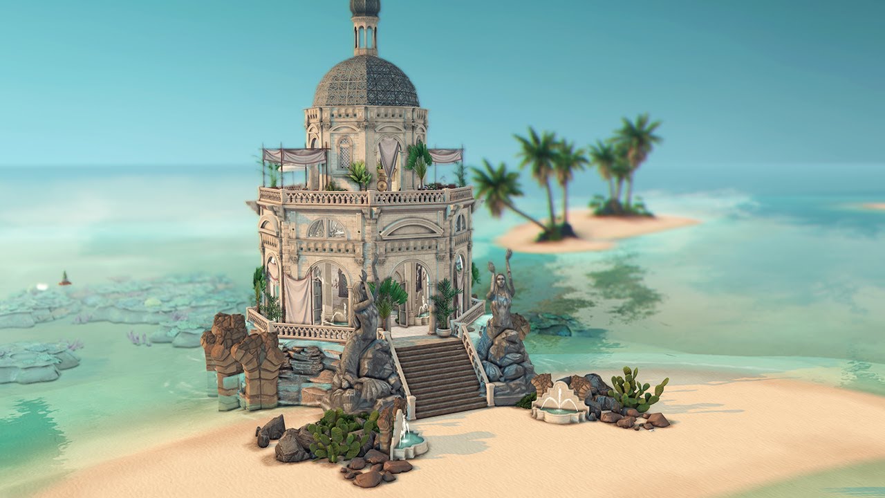 Mermaid's temple home || The Sims 4 Speed build - YouTube
