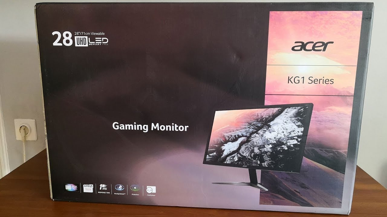Acer 28-inch 4K Monitor KG281K (Black) unboxing - YouTube