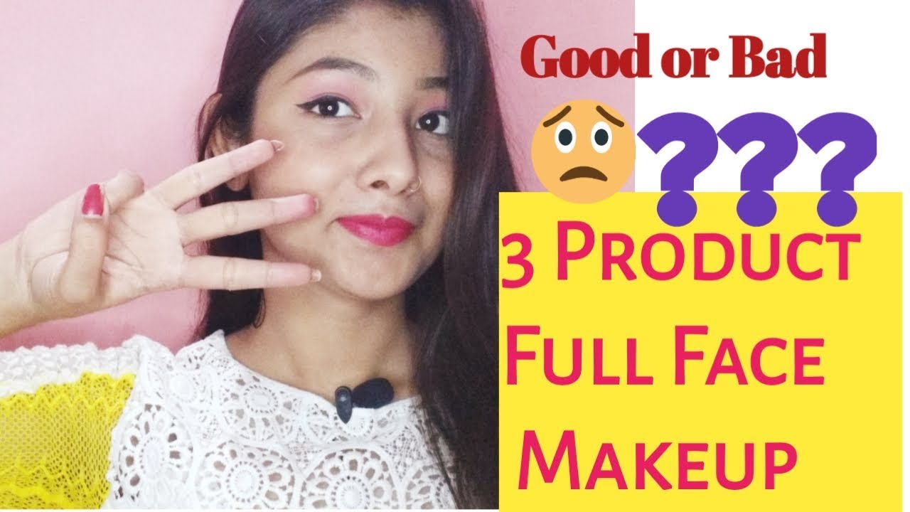 3 Product full face makeup challenge - YouTube